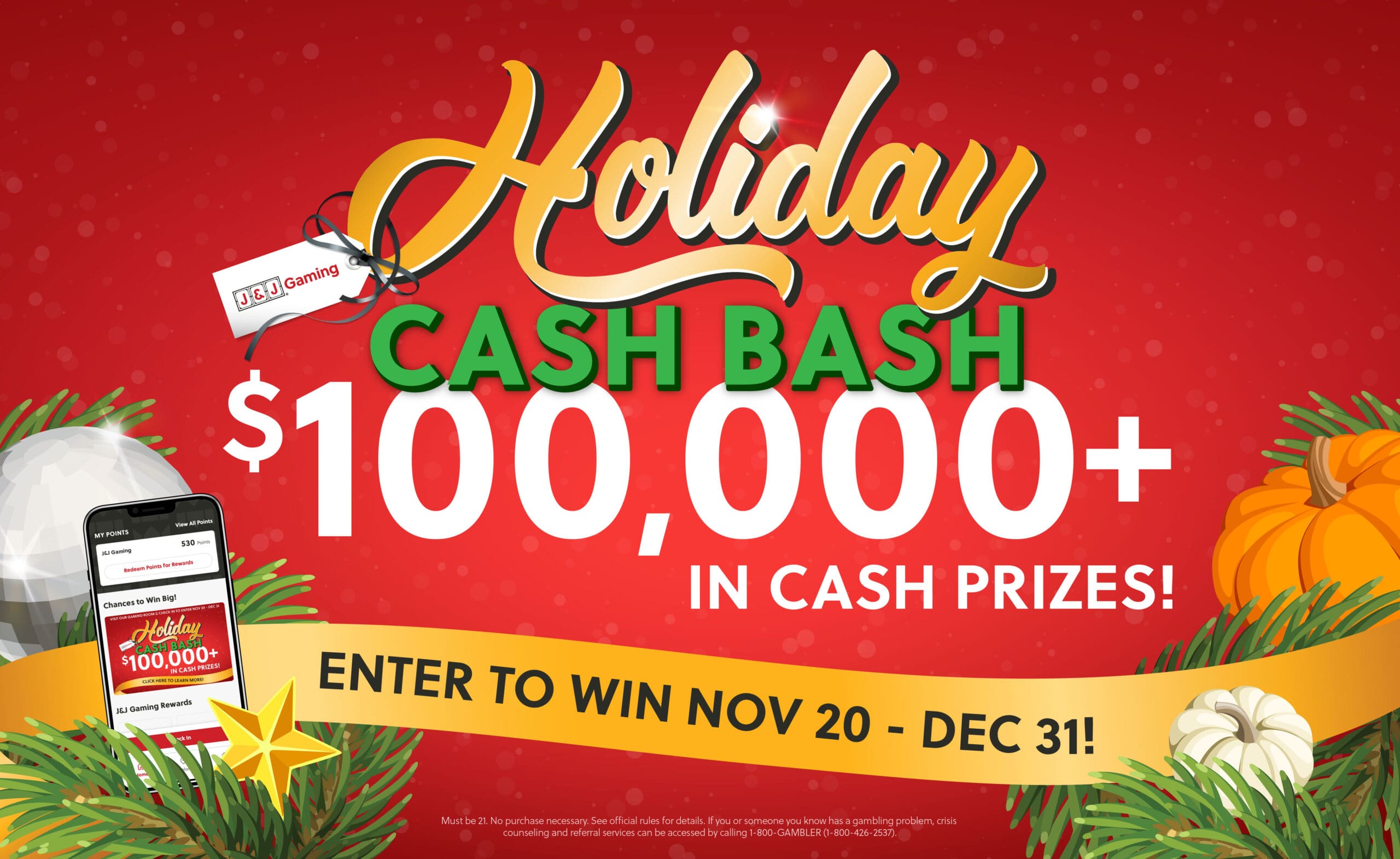 Holiday Cash Bash Sweepstakes awards $100,000+ | J&J Gaming